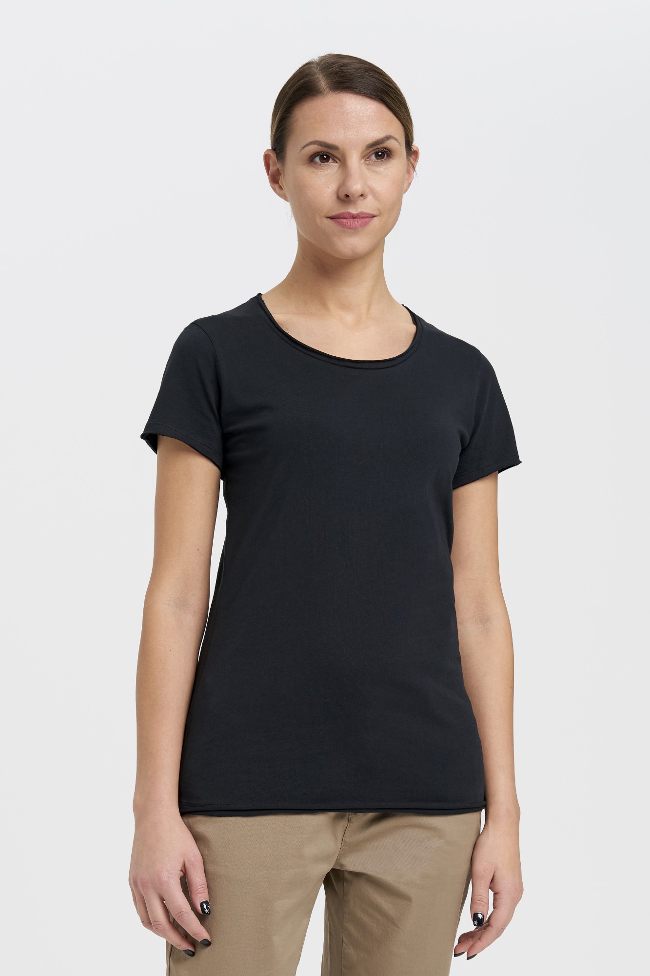 Organic cotton crew-neck relaxed fit T-shirt | Audimas