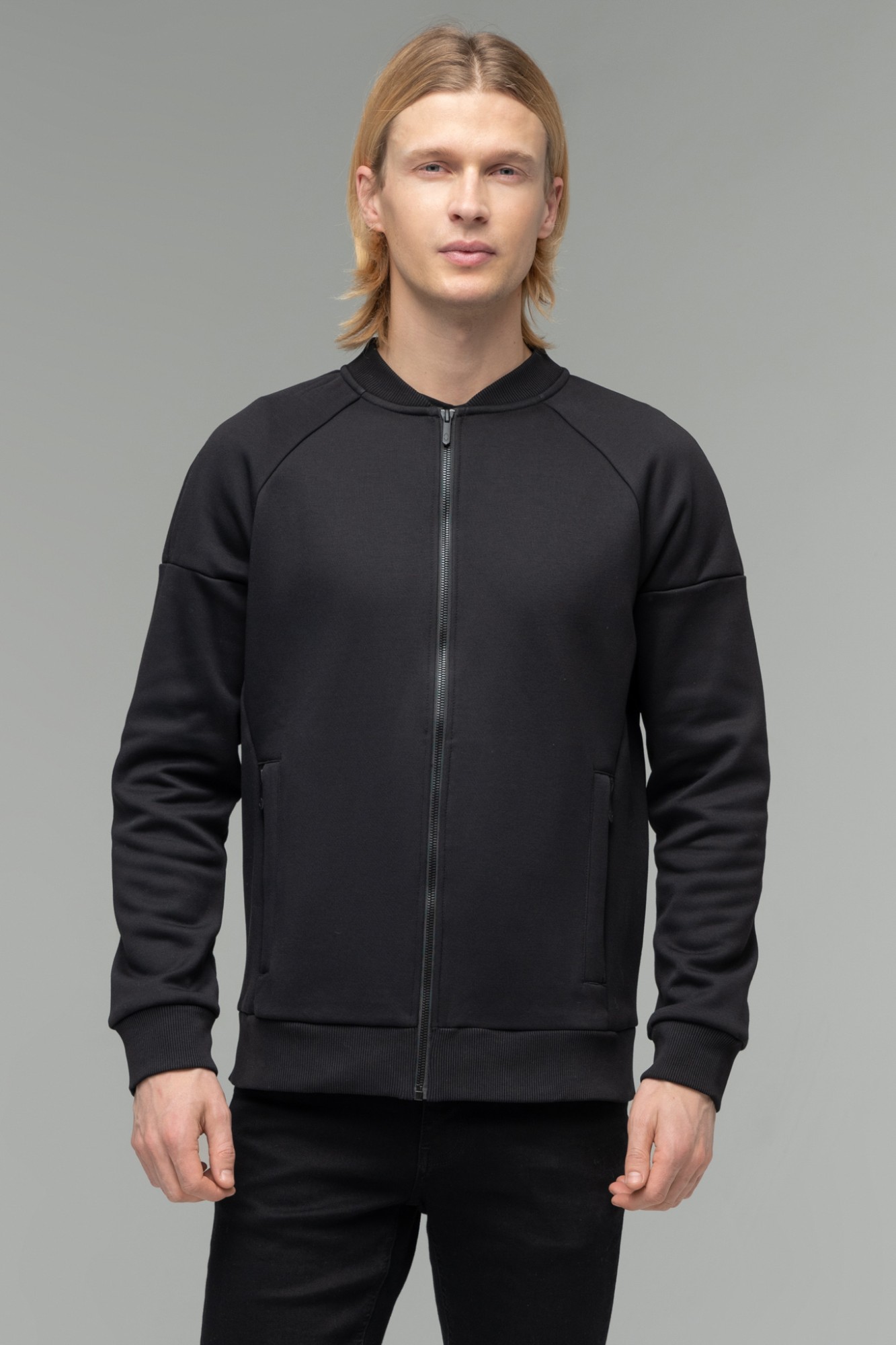 Soft inner surface cotton zip-through sweatshirt | Audimas