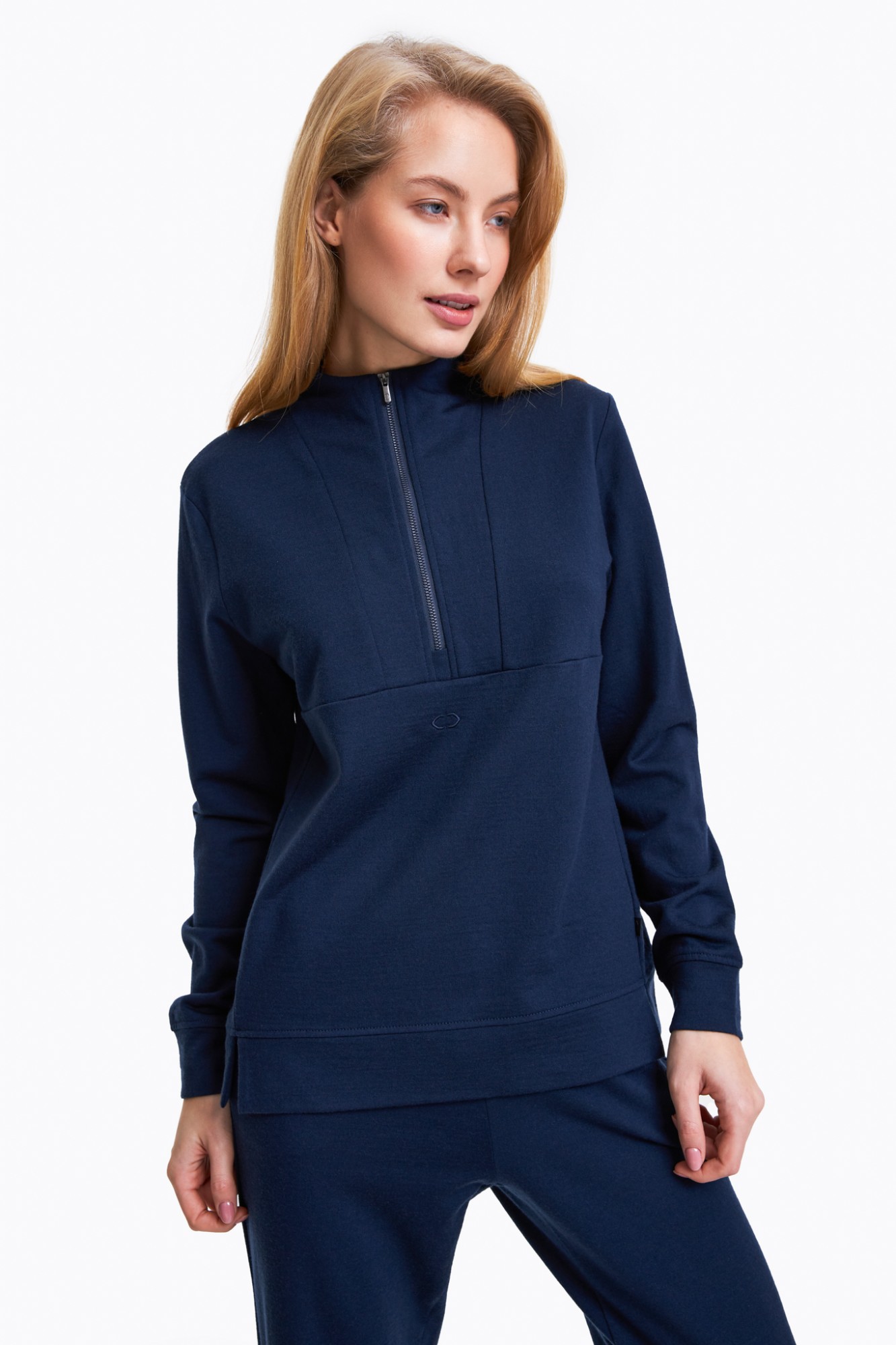 Half zip merino wool sweatshirt | Audimas