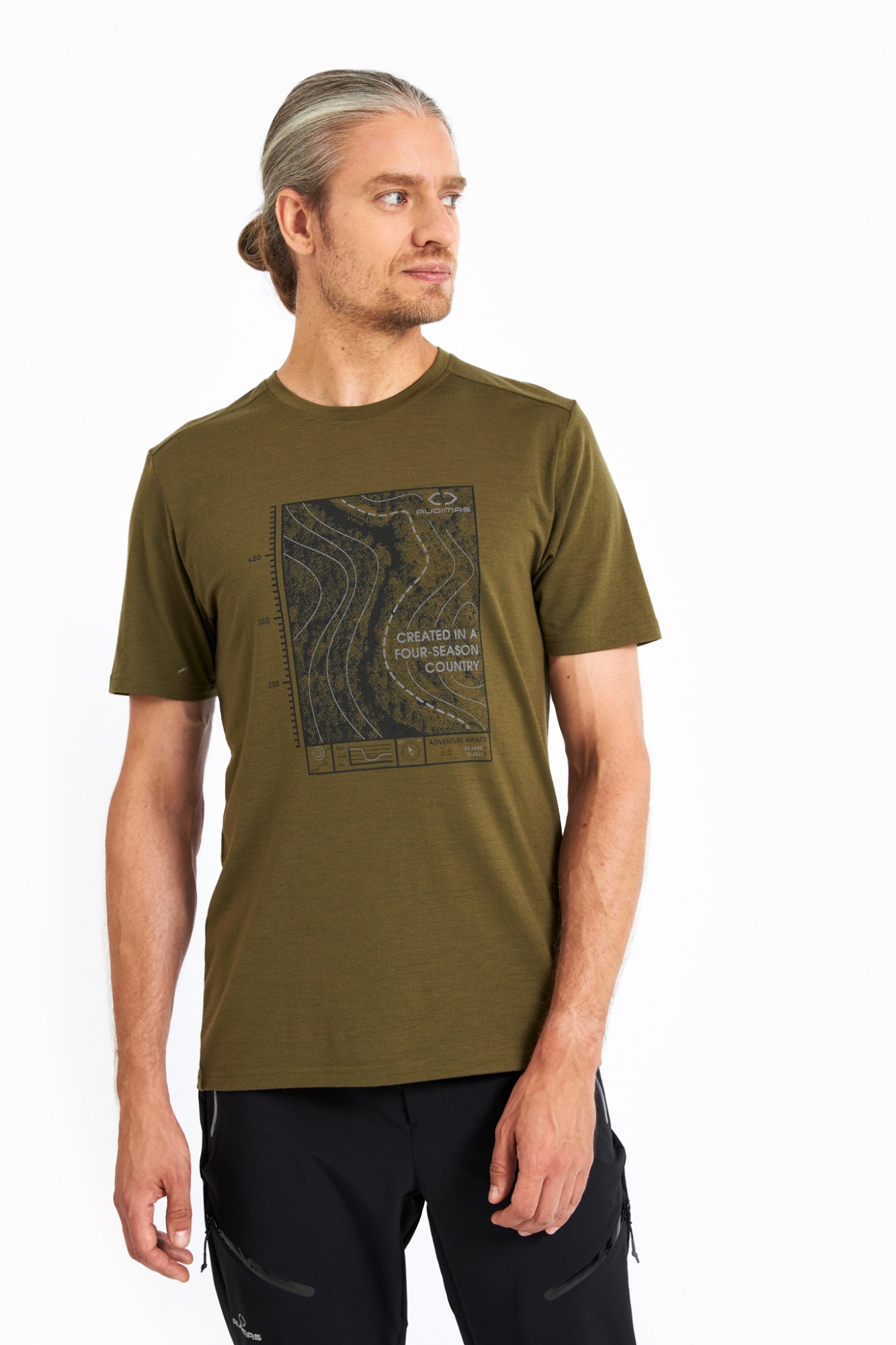 Outdoor merino T-shirt with print | Audimas