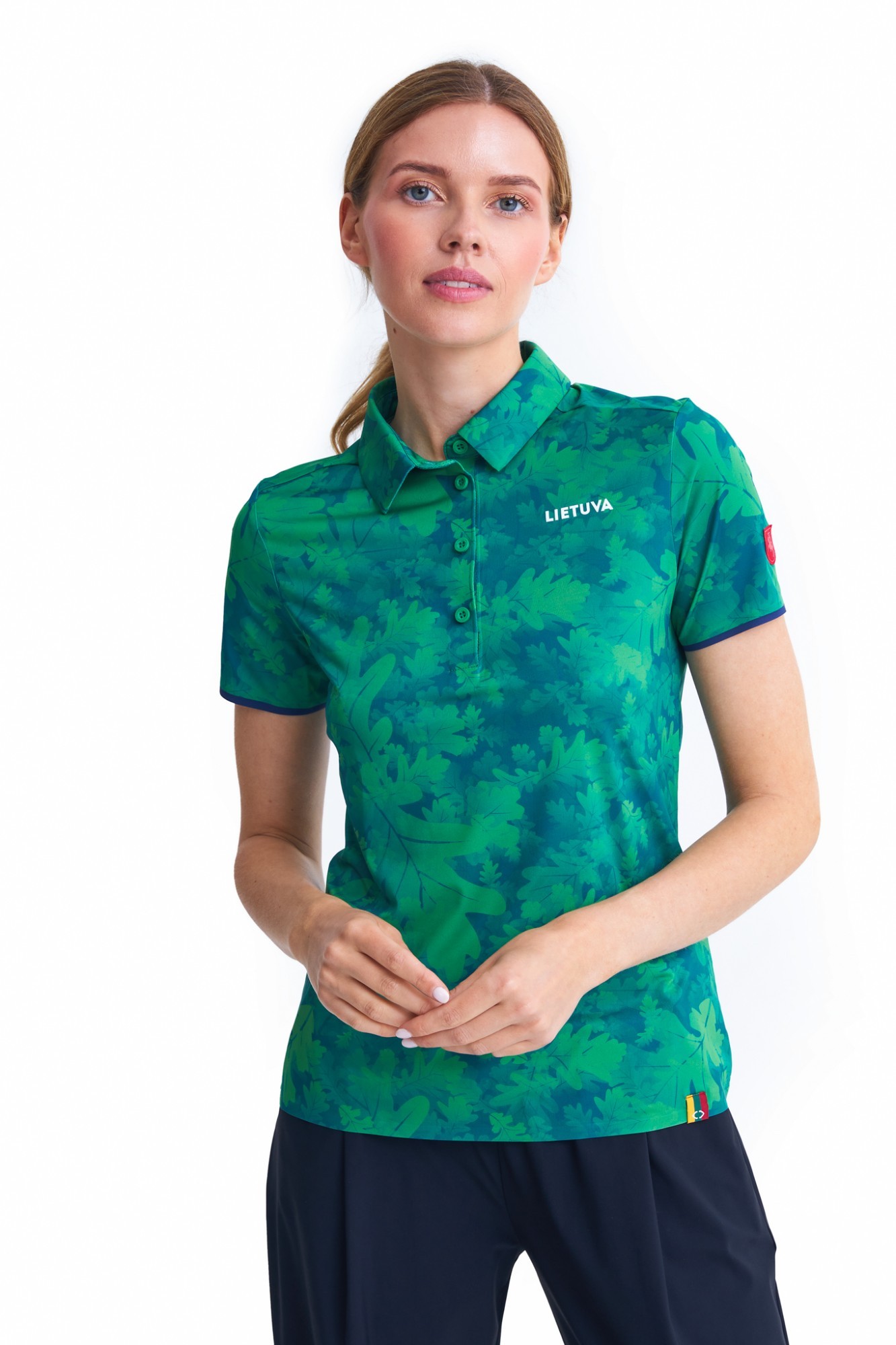 National collection oak print polo T-shirt | Audimas