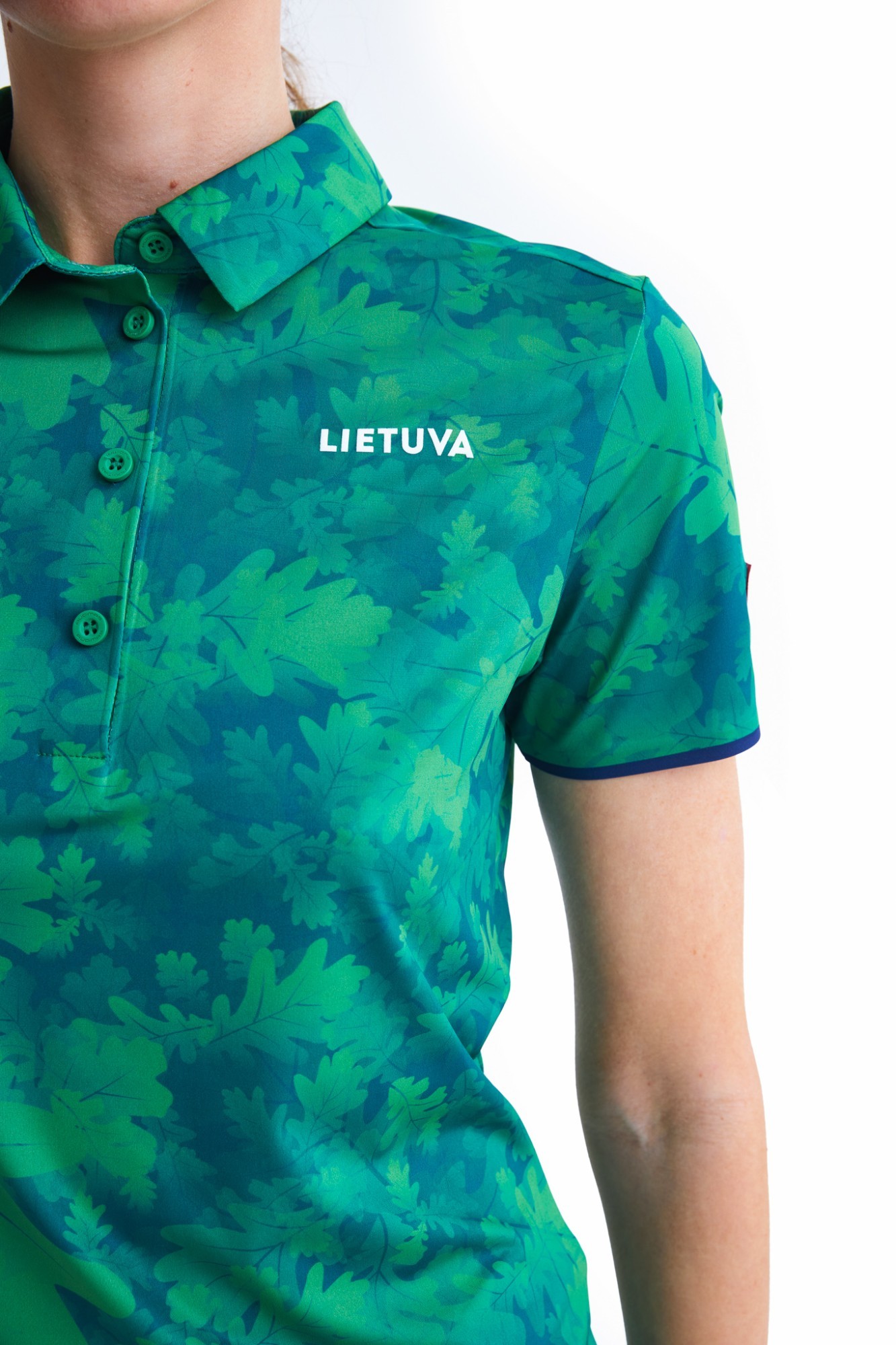 National collection oak print polo T-shirt | Audimas