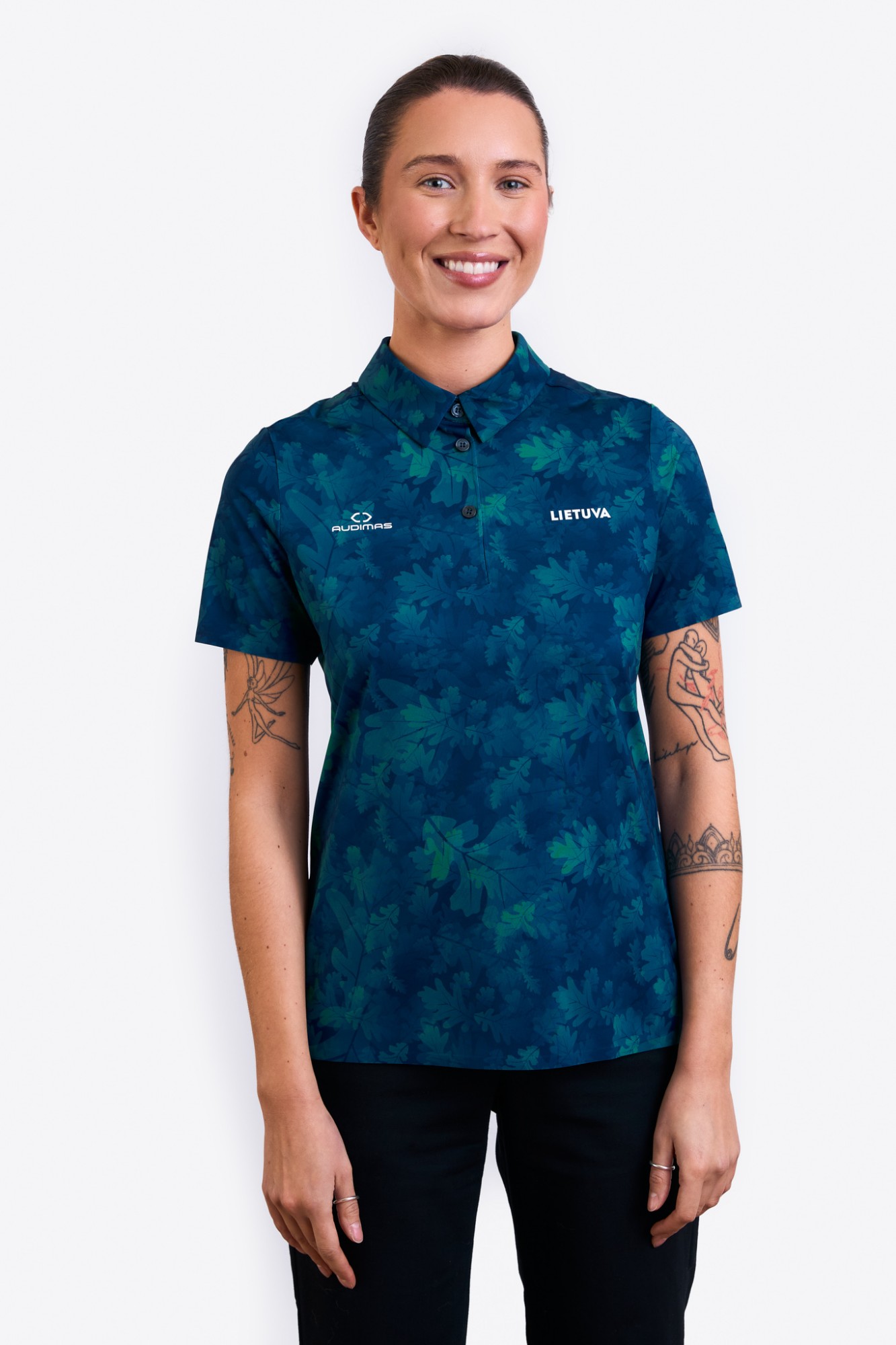 National collection oak print polo T-shirt | Audimas