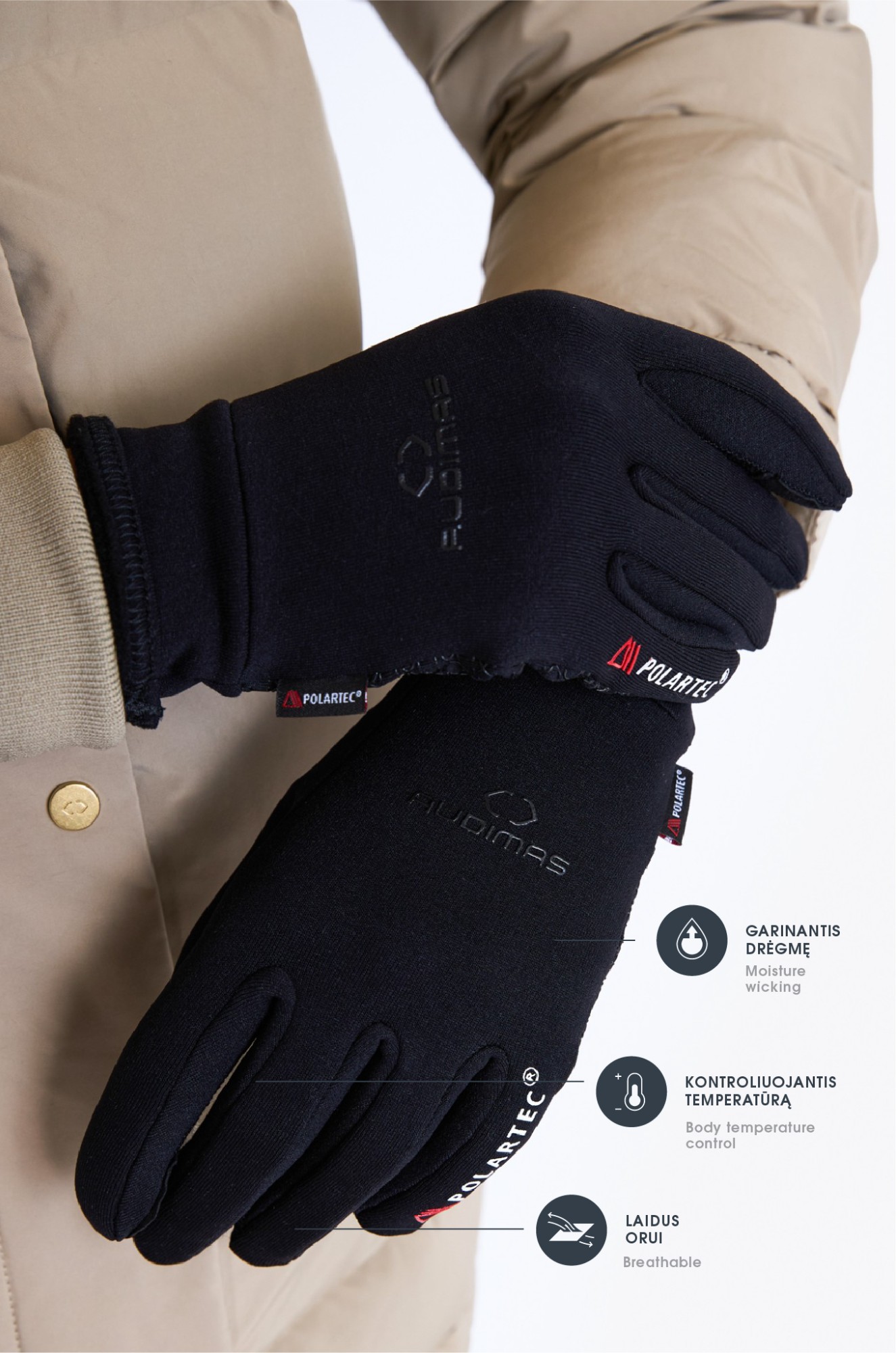 Polartec grip gloves | Audimas