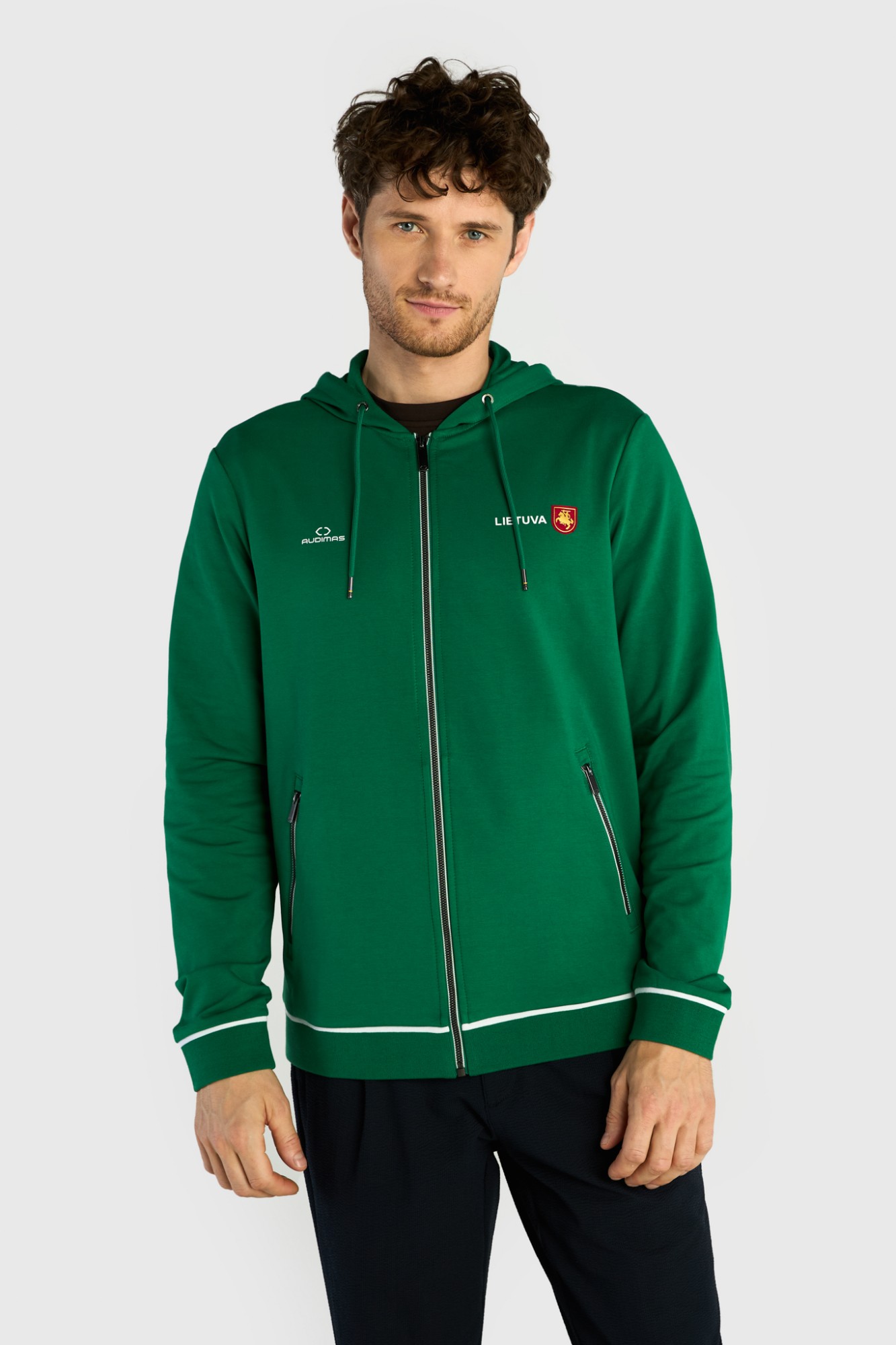 National collection cotton full-zip hoodie | Audimas