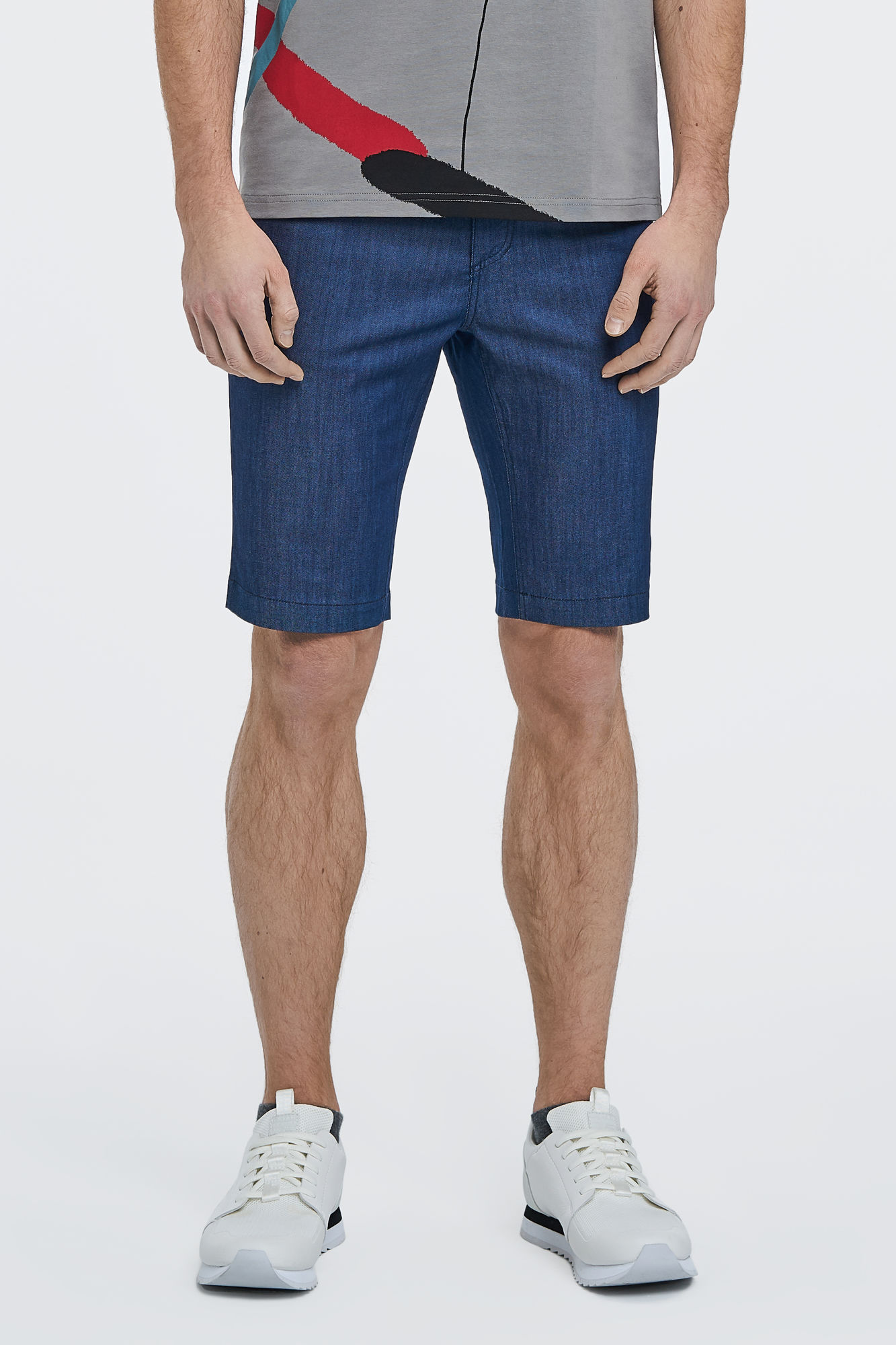 Regular fit stretch denim shorts | Audimas