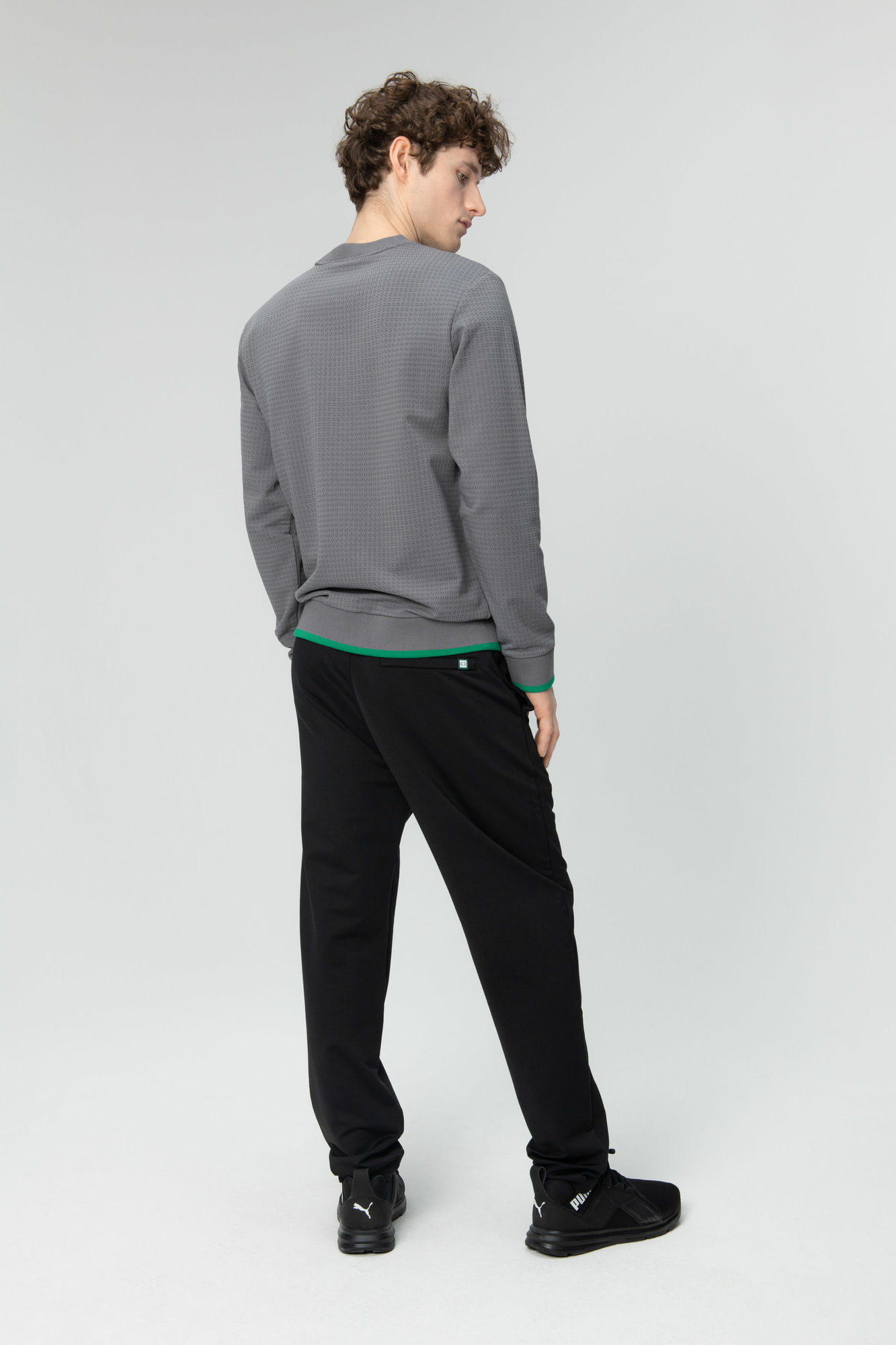 Straight fit stretch sweatpants with cotton inside | Audimas