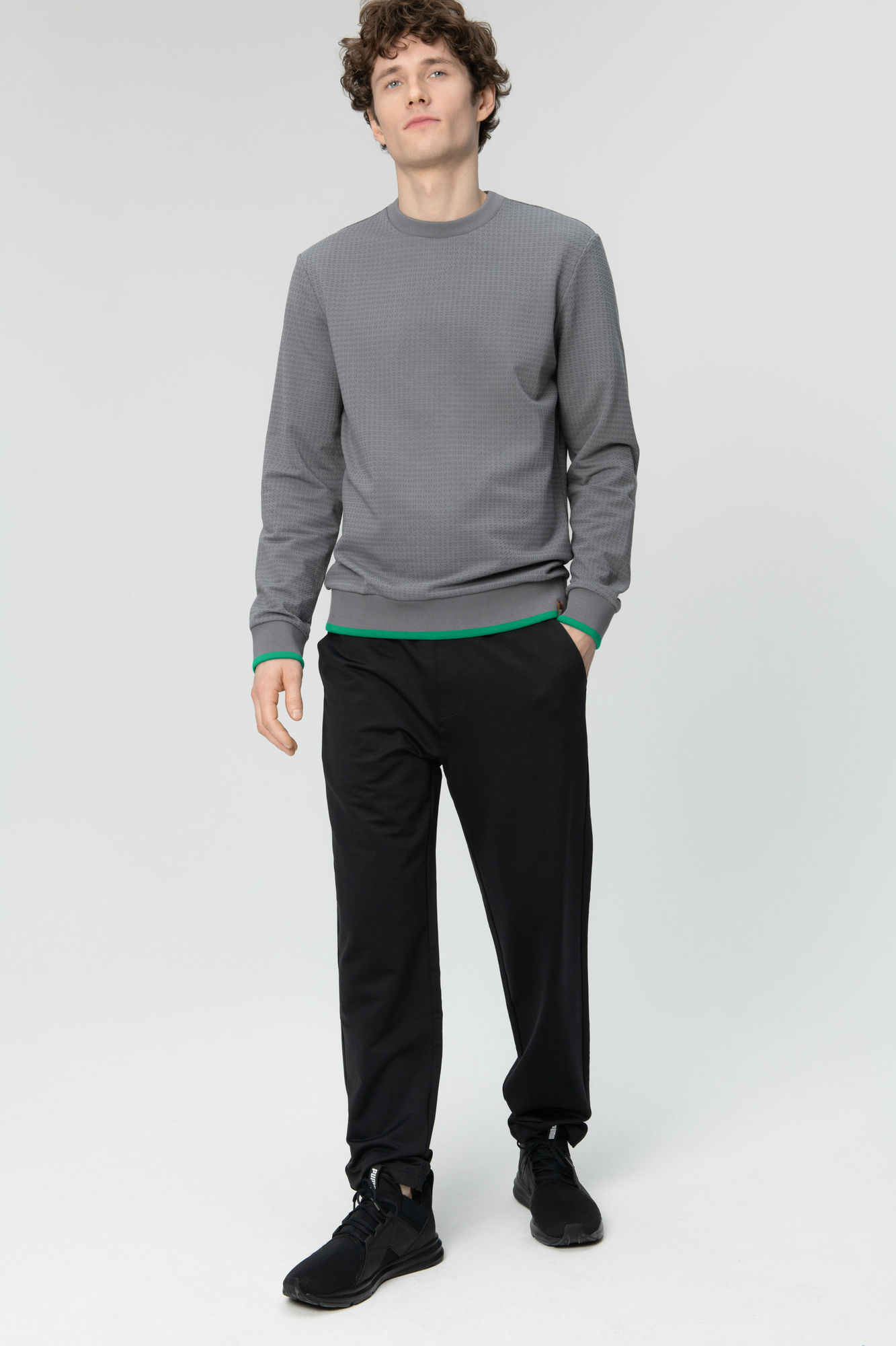 Straight fit stretch sweatpants with cotton inside | Audimas